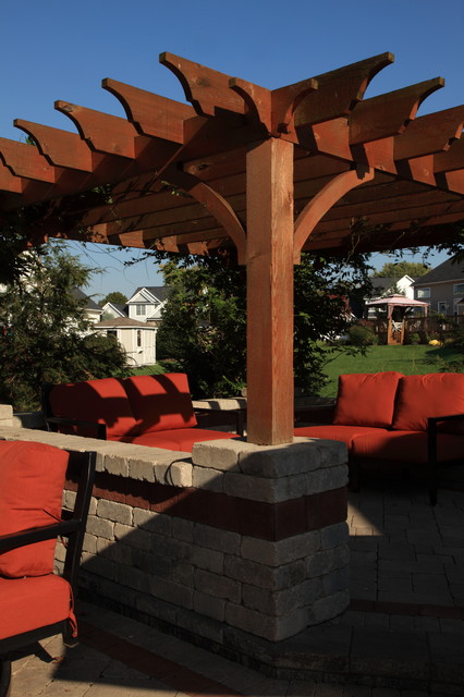 Unilock Paver Patio with Colored Border - Traditional - Patio ...