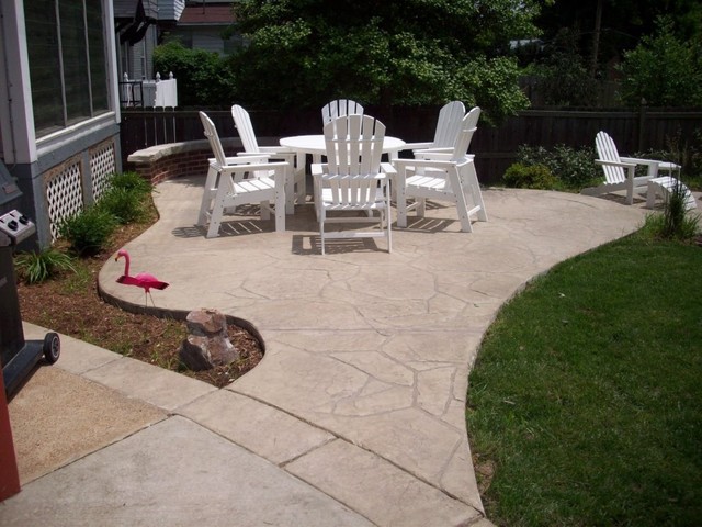University City, Missouri multi tier stamped concrete patio - Patio ...