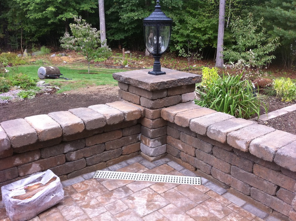 Venetian Paver Patio with Wall - Traditional - Patio - Boston - by Ryan ...