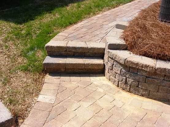 Walkways, Retaining Walls, and Stairs - Traditional - Patio - Charlotte ...