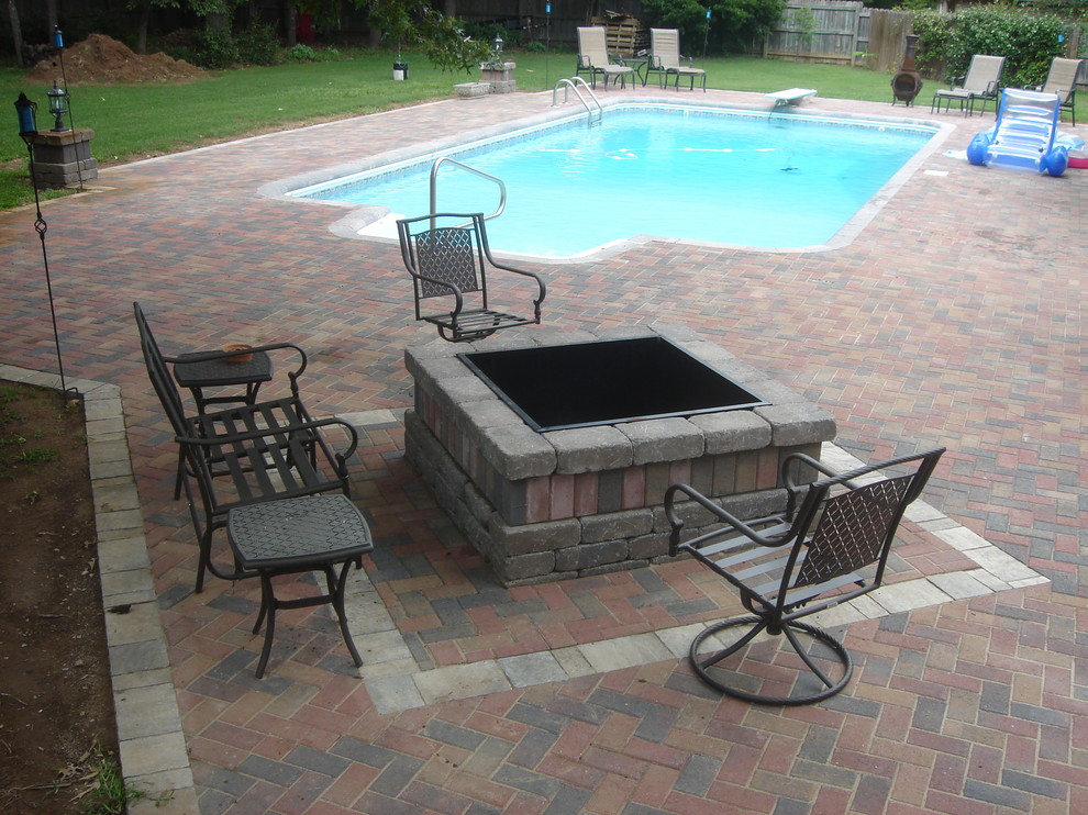 Warner Robins GA pool paver patio, open porch, outdoor kitchen and fire ...
