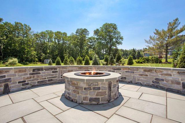 Warren, NJ Beautiful transformation - Blue stone patio with pergola and ...