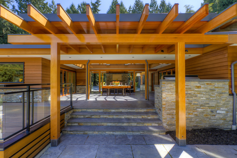 West Coast Post and Beam Rancher - Contemporary - Patio - Vancouver ...