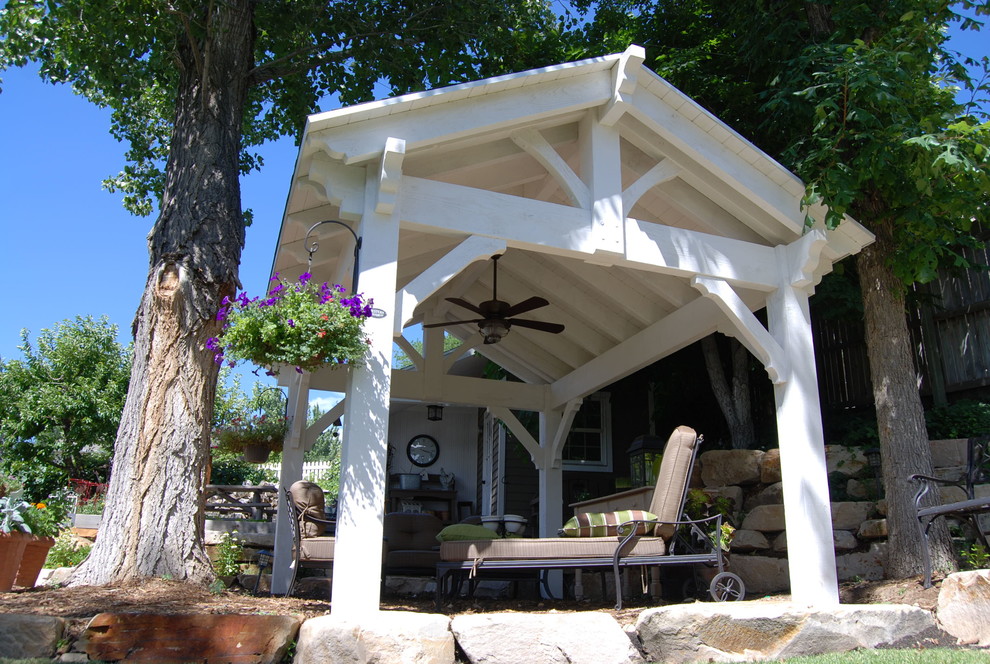 White Finish Timber Frame Shade Structures - Victorian - Patio - Salt ...