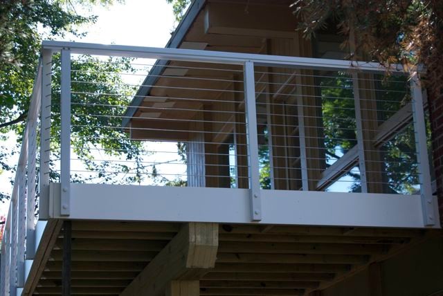 White Stainless Steel Cable Rail - Contemporary - Patio - Seattle - by ...