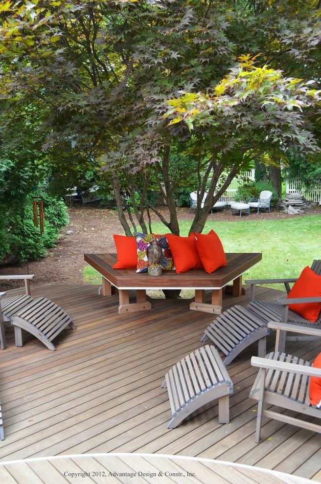 Winchester, MA deck and pergola combination outdoor living space ...