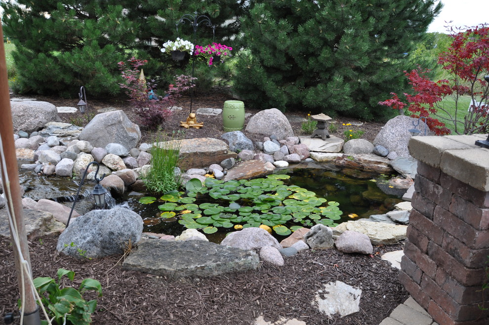 Yorkville - Outcropping Steps and Pond with Waterfall - Traditional ...