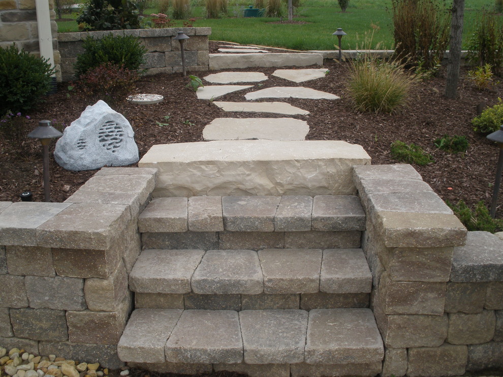 Yorkville - Paver Patio with Retaining Walls & Outcropping Stones ...
