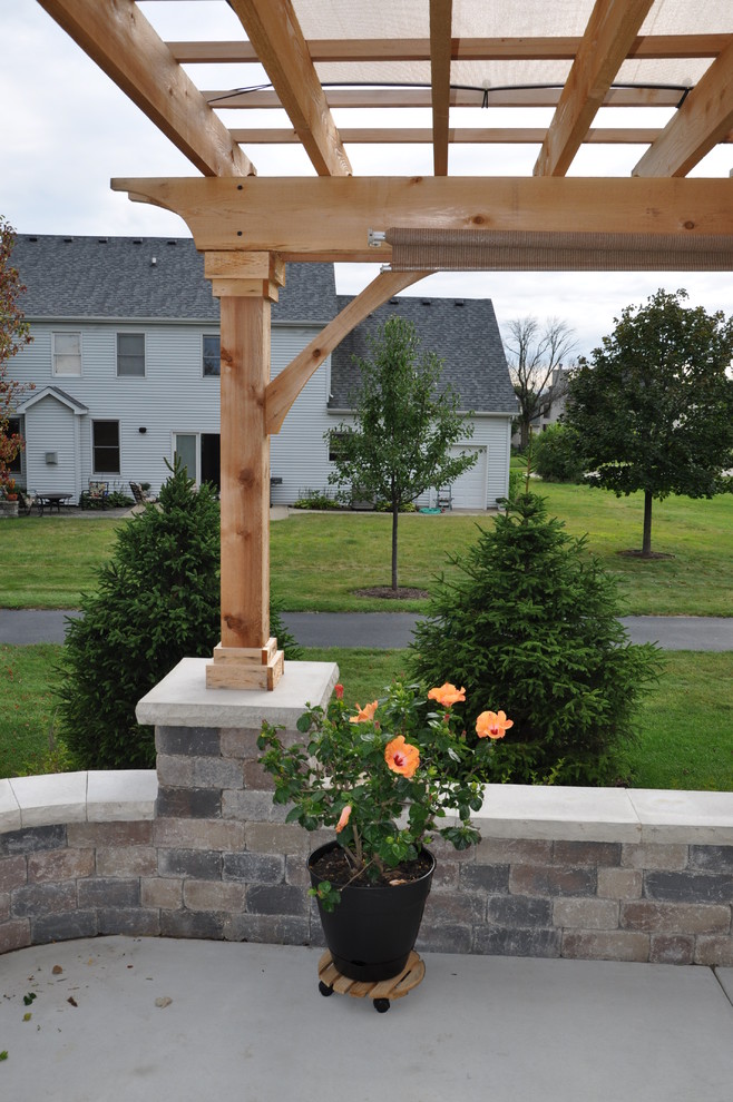 Yorkville - Pergola with Seat Wall & Driveway Borders - Traditional ...