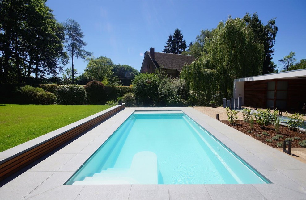 Construction d'une piscine, pool house, bassin et terrasse - Piscina ...