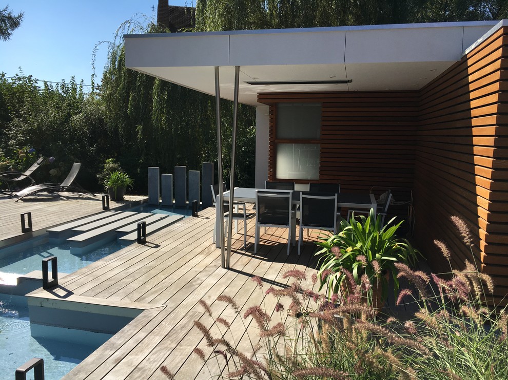 Construction d'une piscine, pool house, bassin et terrasse ...