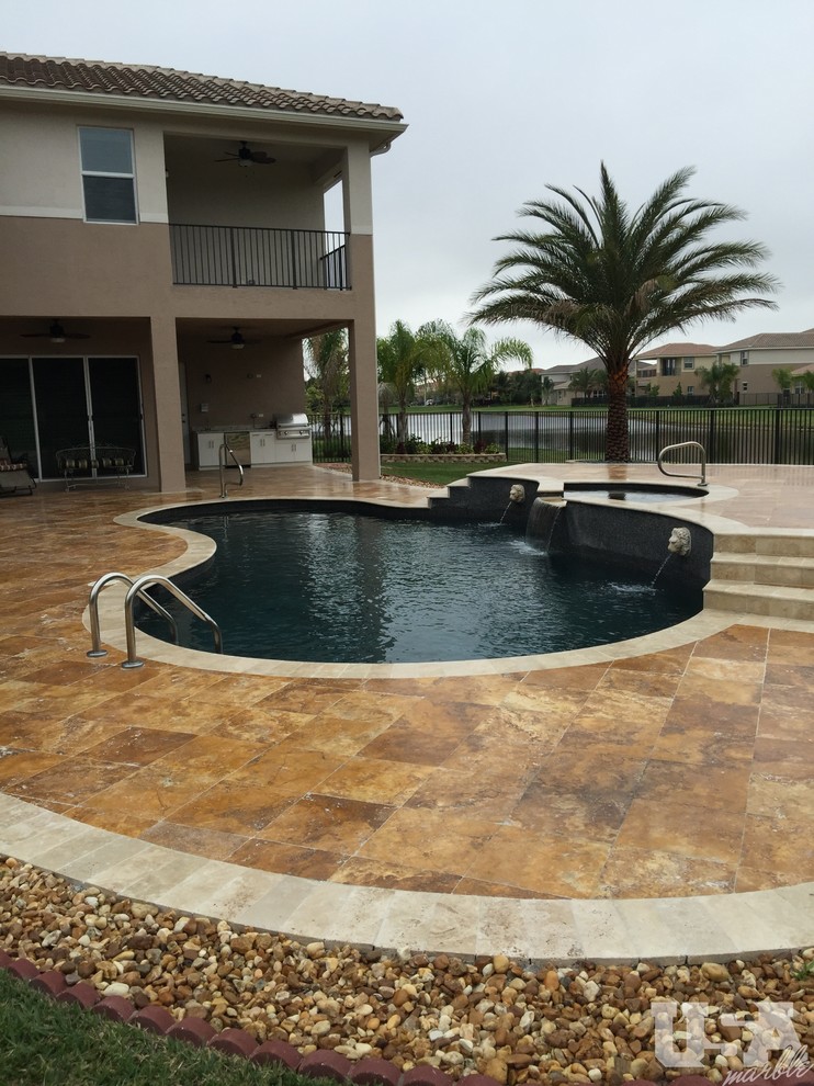 16x16 Gold w/ Ivory Coping - Pool - Miami - by USA Marble LLC | Houzz
