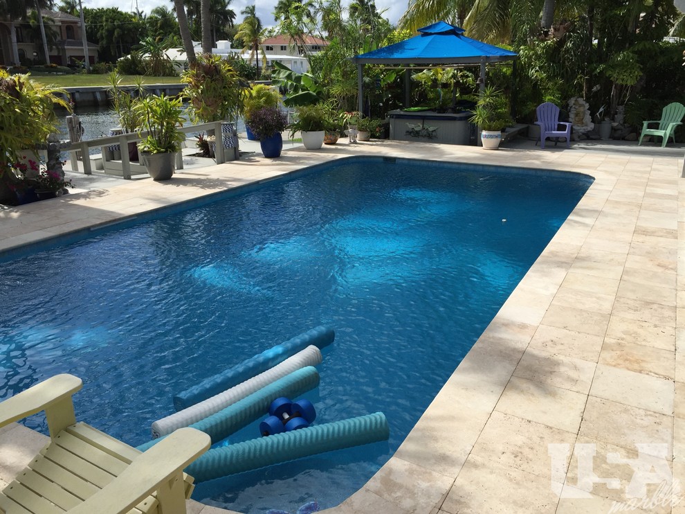 16x16 Ivory Antique Pavers - Pool - Miami - by USA Marble LLC | Houzz