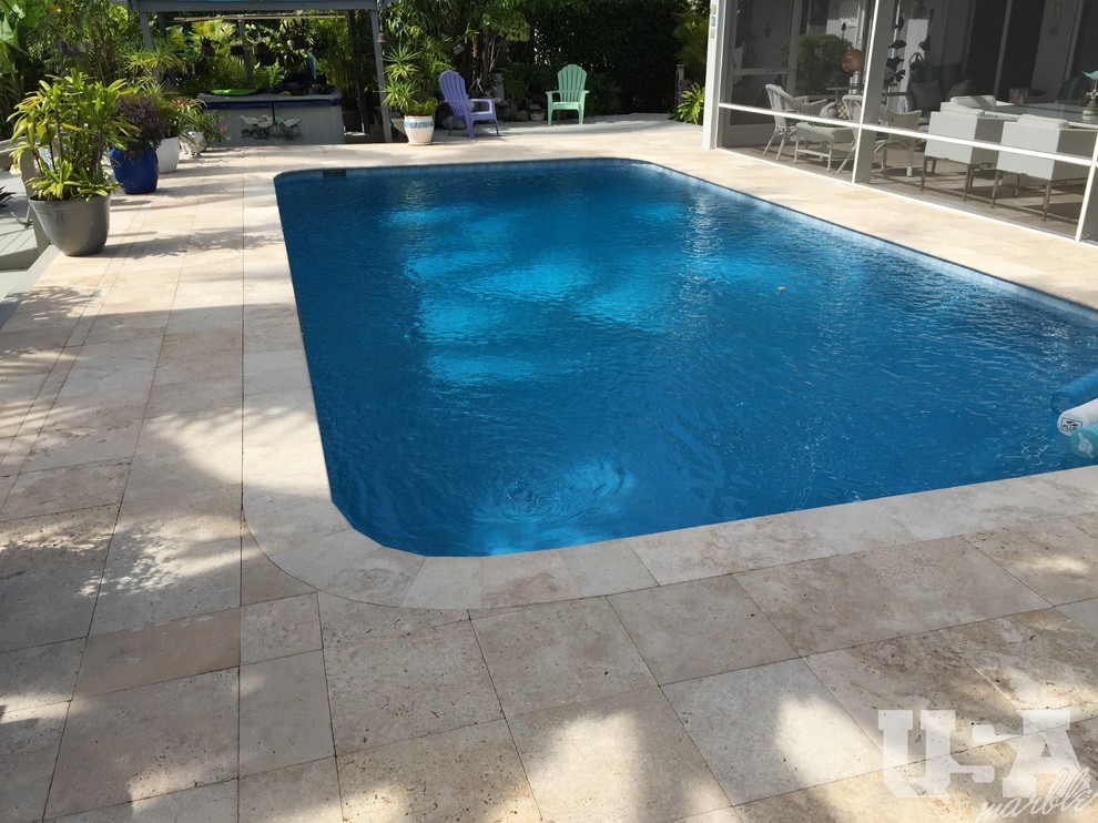 16x16 Ivory Antique Pavers - Pool - Miami - by USA Marble LLC | Houzz