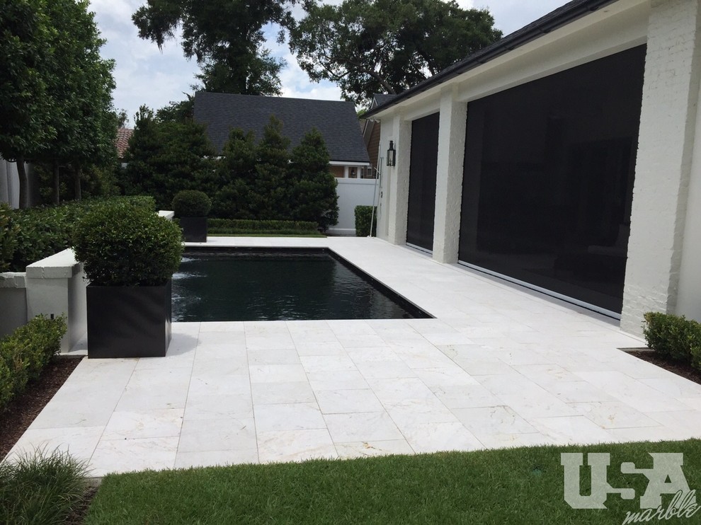 16x16 Sand Blast Pearl Marble Pavers - Modern - Pool - Orlando - by USA ...