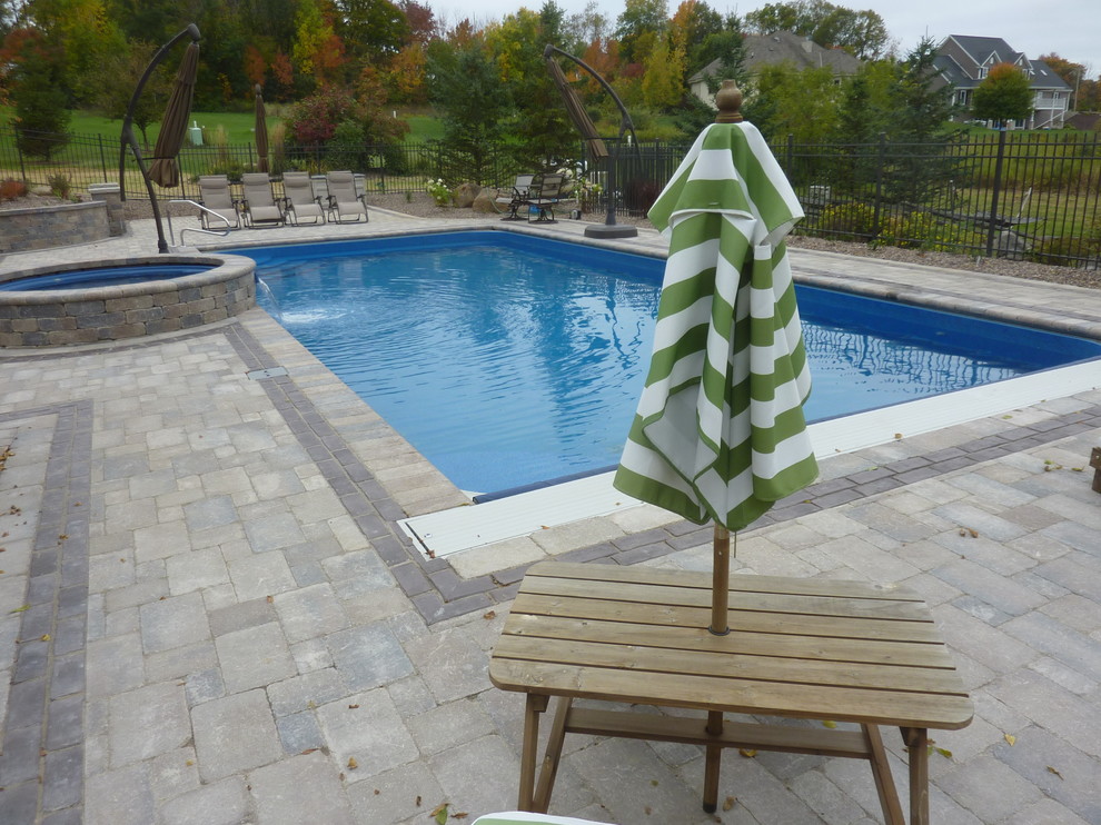 18' x 40' Inground Swimming Pool with Auto Cover & Stone Pavers - Pool ...