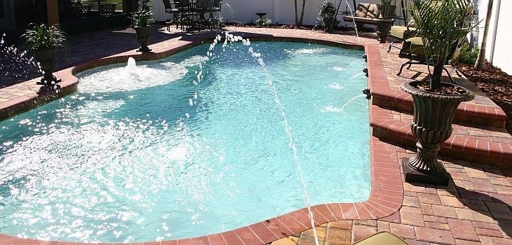22 - Mediterranean Pool with Red Brick Pavers - Modern - Pool - Orlando ...
