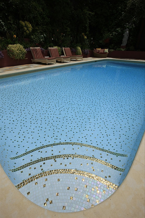 24k Gold Accented Glass Tiled Pool - Traditional - Pool - San Francisco ...