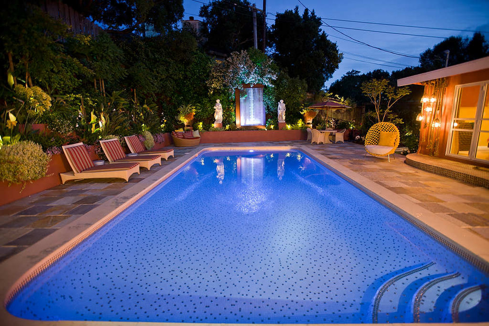 24k Gold Accented Glass Tiled Pool - Traditional - Pool - San Francisco ...