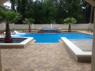 25 X 45 GUNITE POOL W SPILL OVER SPA - Traditional - Pool - Other - by ...