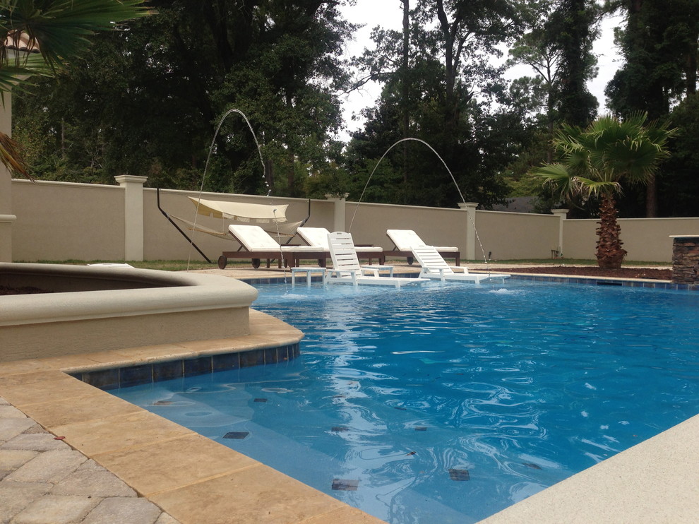 25 X 45 GUNITE POOL W SPILL OVER SPA - Traditional - Pool - Other - by ...