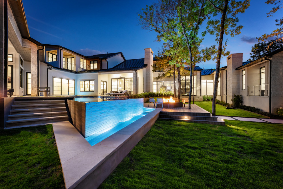 3 Oaks Modern Infinity Edge Pool & Spa - Contemporary - Pool - Dallas ...