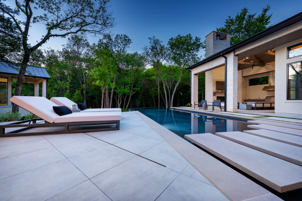 3 Oaks Modern Infinity Edge Pool & Spa - Contemporary - Pool - Dallas ...