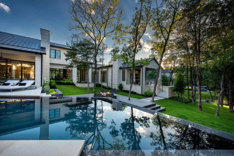 3 Oaks Modern Infinity Edge Pool & Spa - Contemporary - Pool - Dallas ...