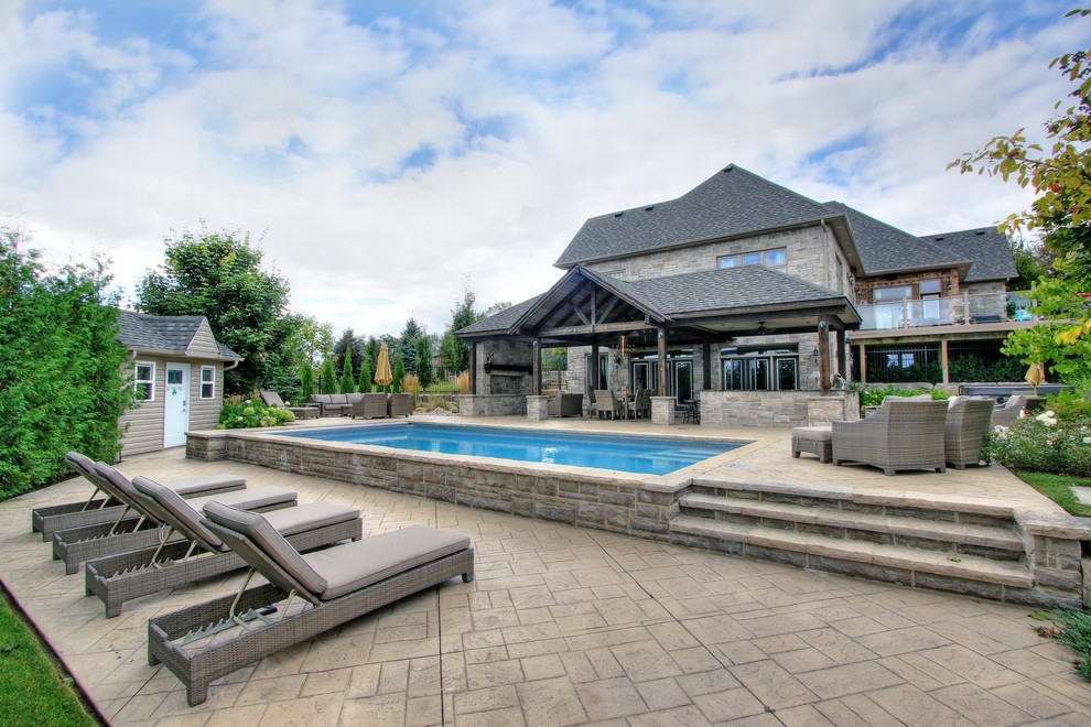 A Backyard to Entertain Family and Friends - Transitional - Pool ...