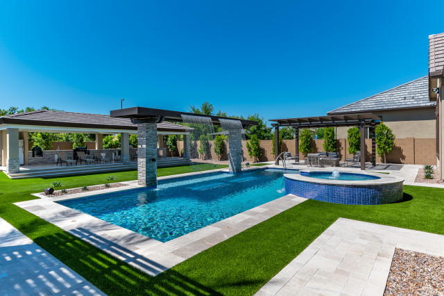 A Complete Backyard Contemporary Pool Phoenix By Presidential