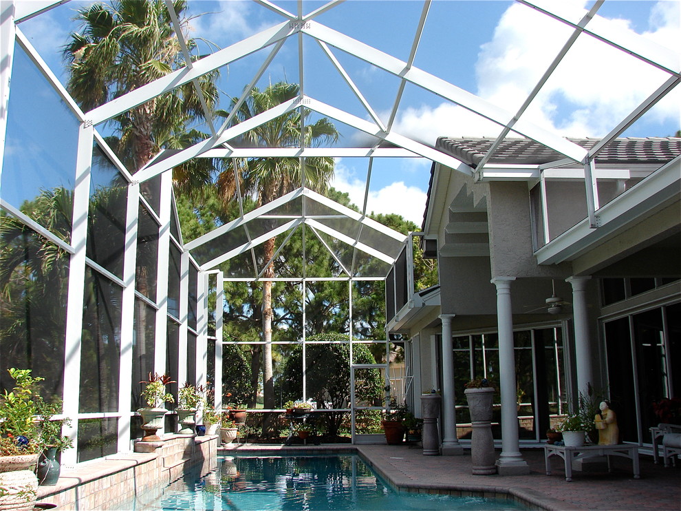 A Frame roof style pool enclosure - Beach Style - Pool - Tampa - by Sr ...