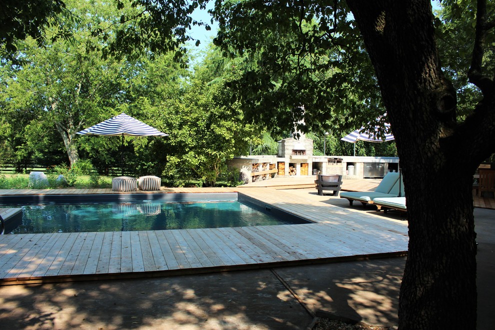 A Modern, Rustic Outdoor Living Space - Rustic - Pool - Atlanta - by ...