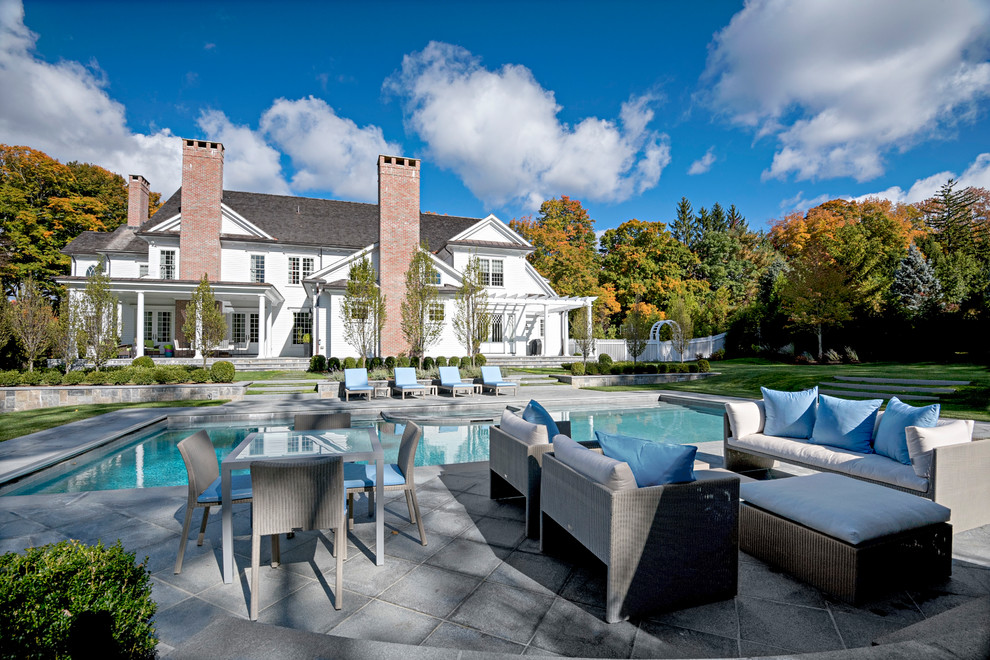 A stunning traditional colonial ... - Traditional - Pool - New York ...