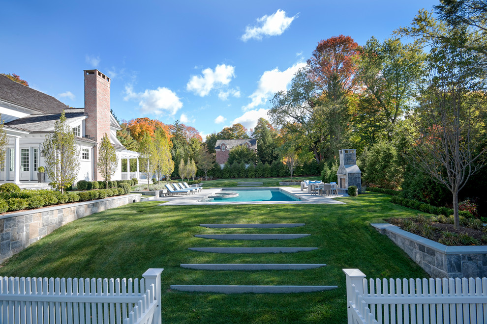 A stunning traditional colonial ... - Traditional - Pool - New York ...