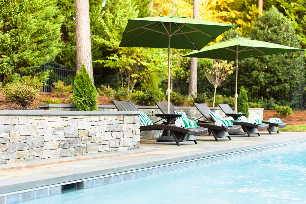 A Traditional "Master's" Inspired Poolscape - Traditional - Pool ...
