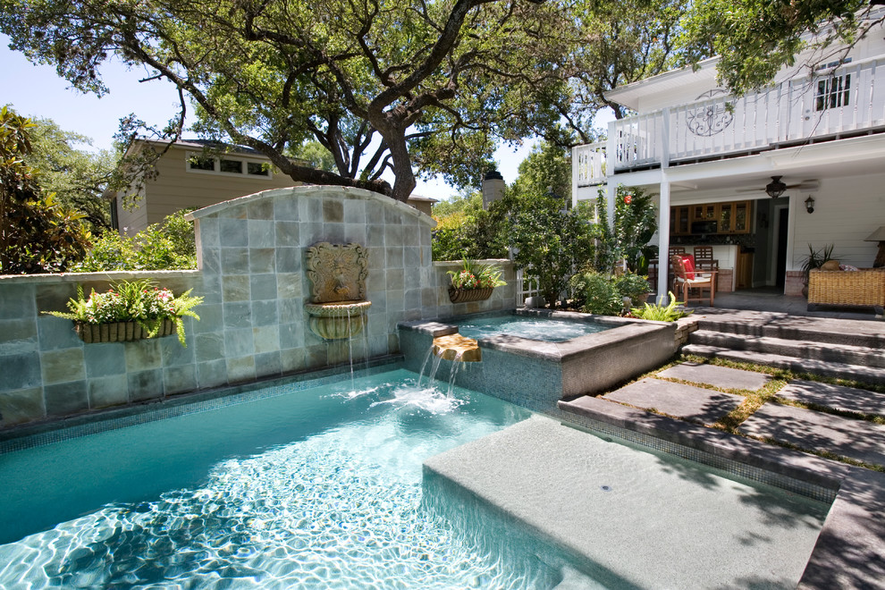 Alamo Heights Fountain Pool - Traditional - Pool - Austin - by Brad ...