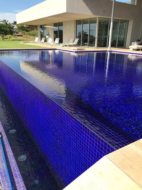 All Glass Tile Royal Blue Pool - Pool - Hawaii - by Lightstreams Glass ...