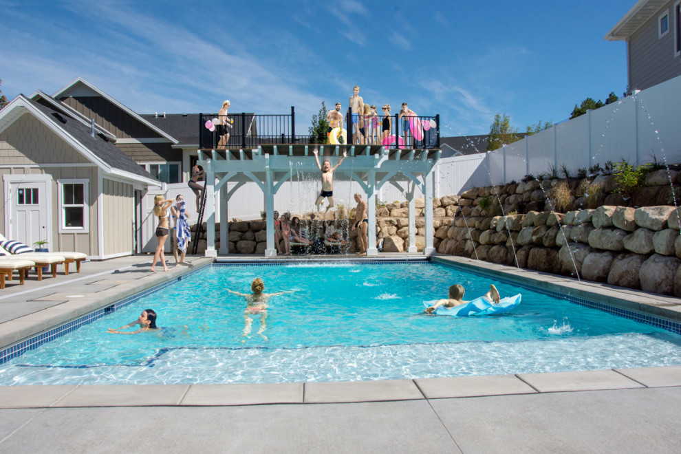 All-in-ONE: Pavilion, Deck, Diving Platform, Waterfall, Swimming FUN ...