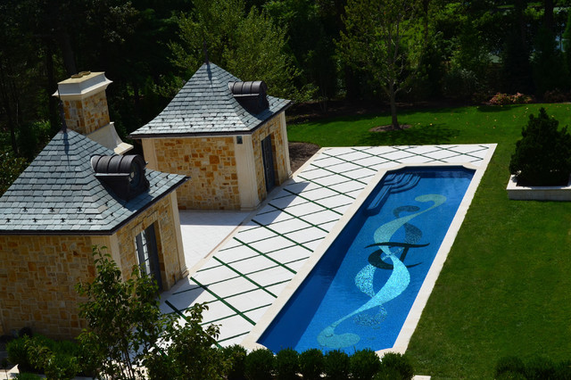 Alpine NJ - Swimming Pool Custom Glass Tile Inlay - Traditional - Pool ...