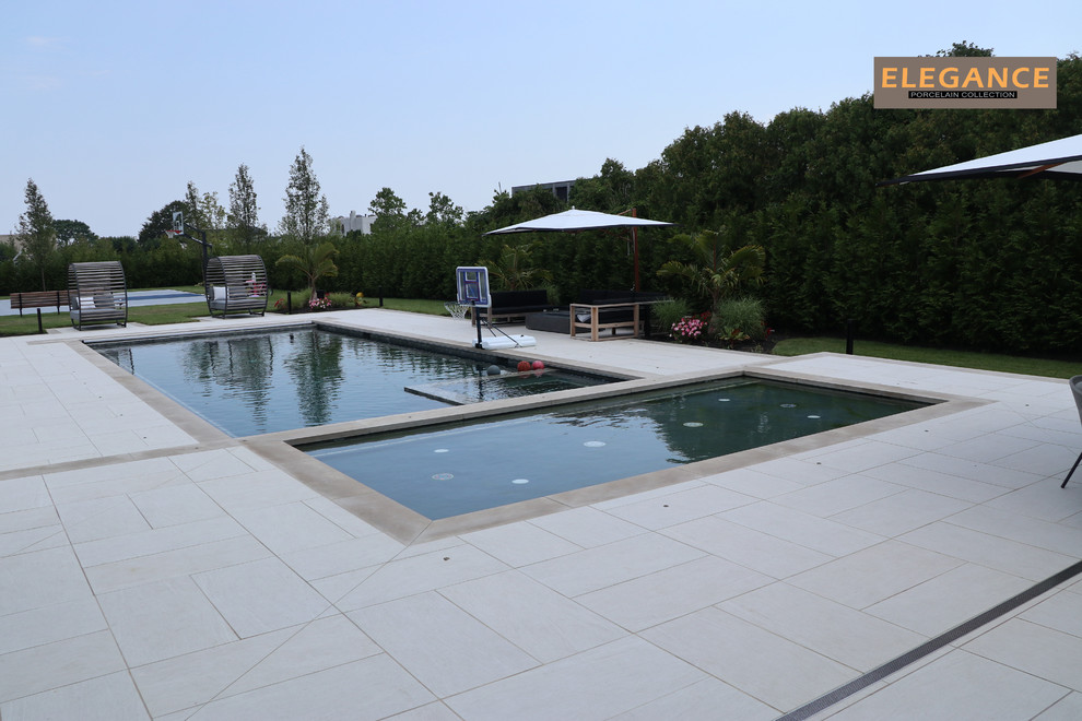 Alpine Porcelain 20"x40" Paver Project in Long Branch - Pool - New York ...