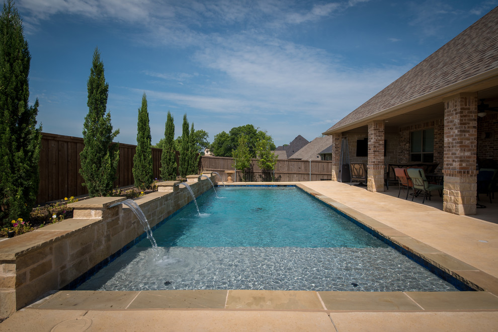 Aqua Blue Pebble Sheen - Traditional - Pool - Dallas - by Allison ...