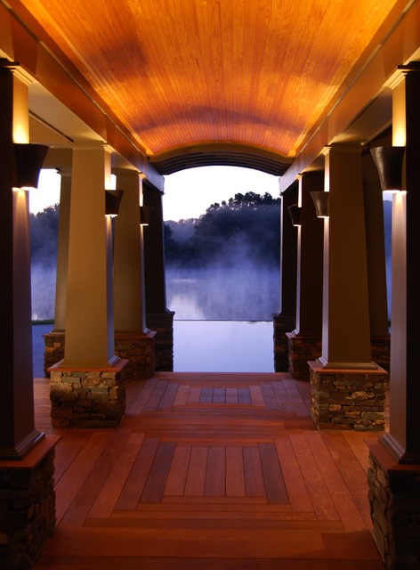 Architectural Columns frame the infinity pool view - Modern - Pool ...