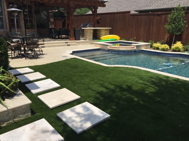Artificial Grass Pool Landscaping - Swimming Pool & Hot Tub - Dallas ...