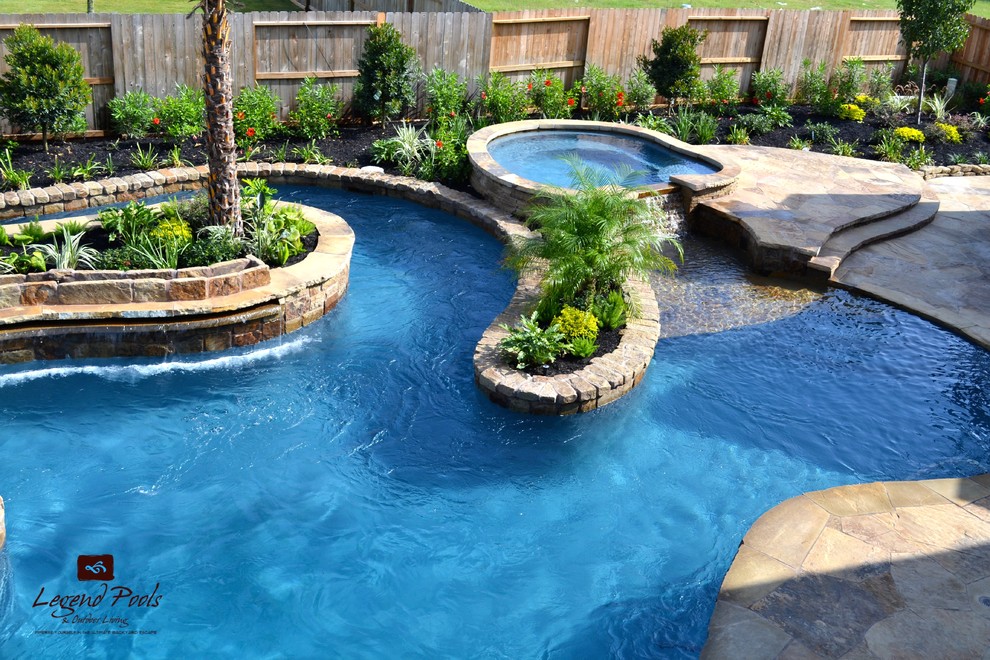Award Winning Pool Cross Creek Ranch~(S) - Tropical - Pool - Houston ...
