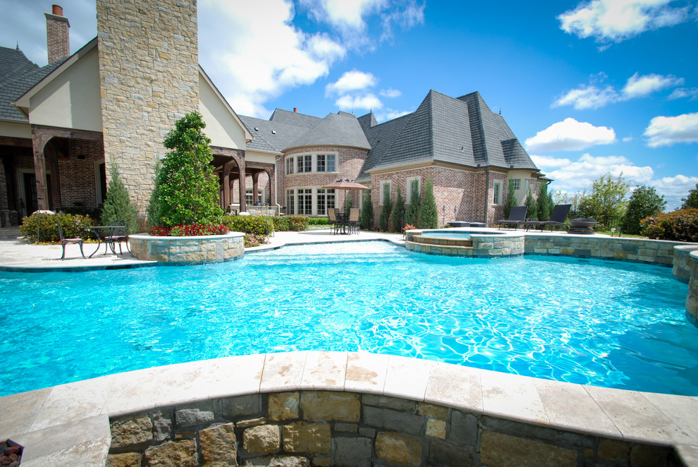 Backside View of Pool - Mediterranean - Pool - Dallas - by Allison ...