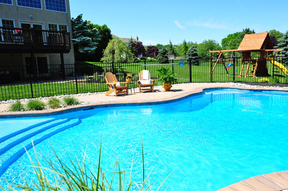 Backyard Free-Form Pool Retreat - Traditional - Pool - Philadelphia ...