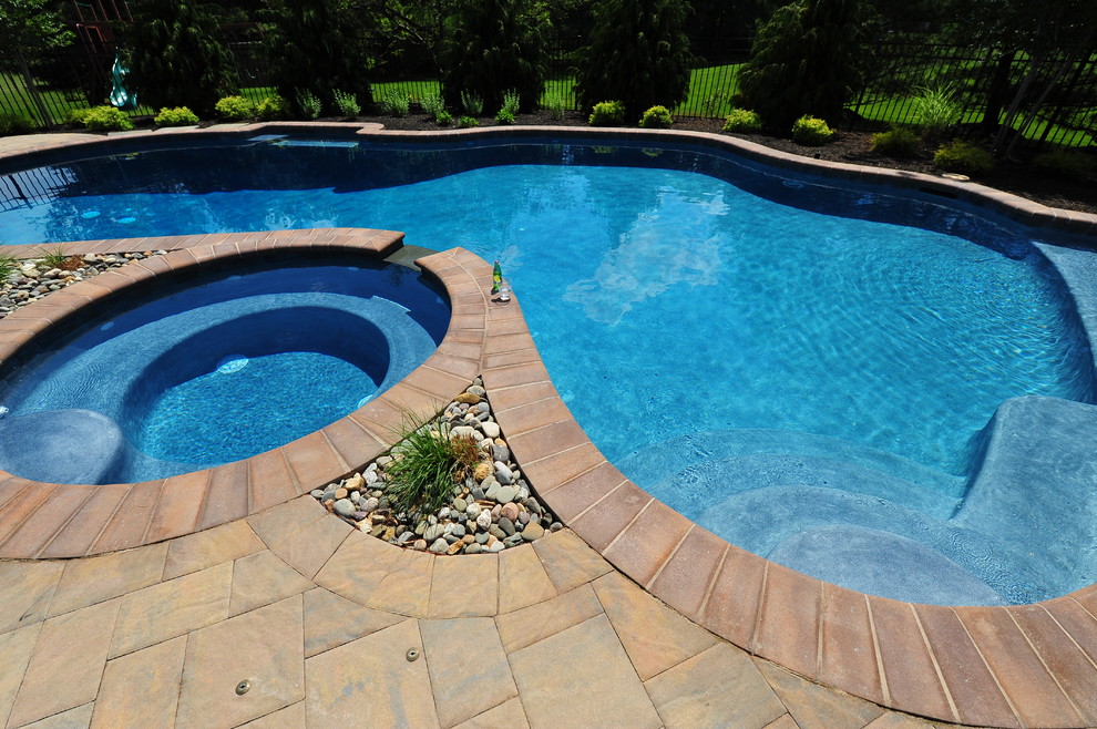 Backyard Oasis Free-Form Pool - Traditional - Pool - New York - by Blue ...