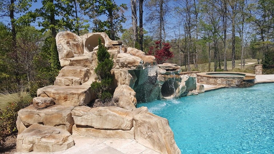 Backyard Pool Resort - Transitional - Swimming Pool & Hot Tub ...
