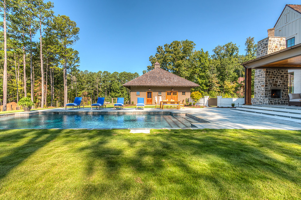 Backyard with Pool - Farmhouse - Pool - Charlotte - by New Old, LLC | Houzz