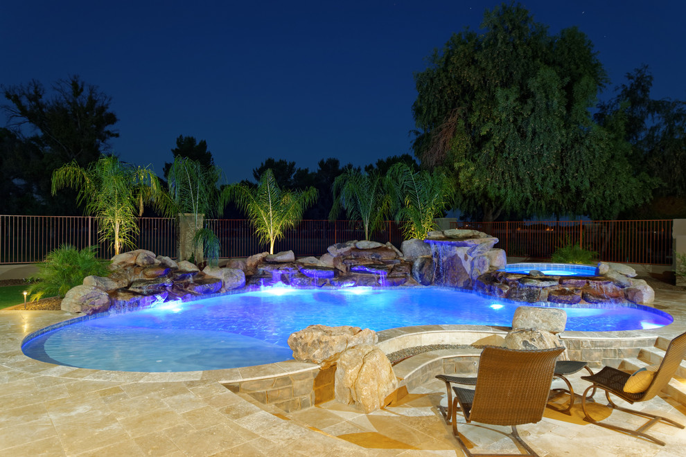 Backyard with view of golf course - Mediterranean - Pool - Phoenix - by ...
